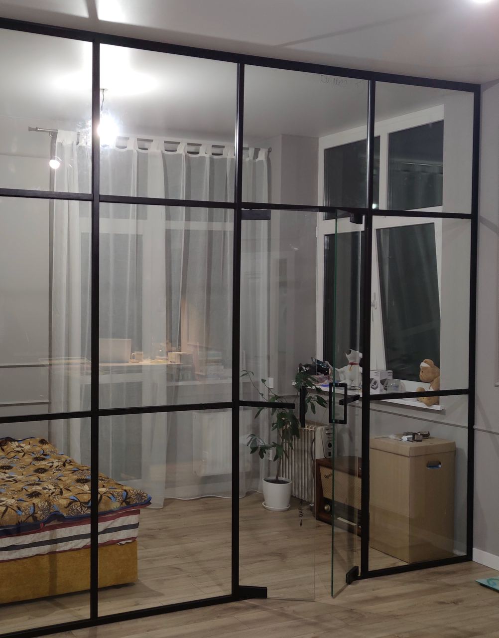 Loft glass partitions